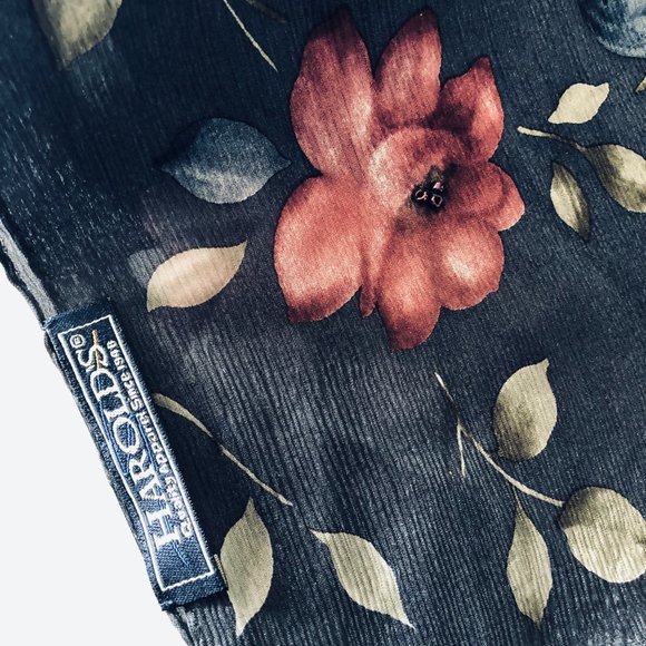 Harold's | Accessories | Vintage Harolds Silk Floral Scarf | Poshmark